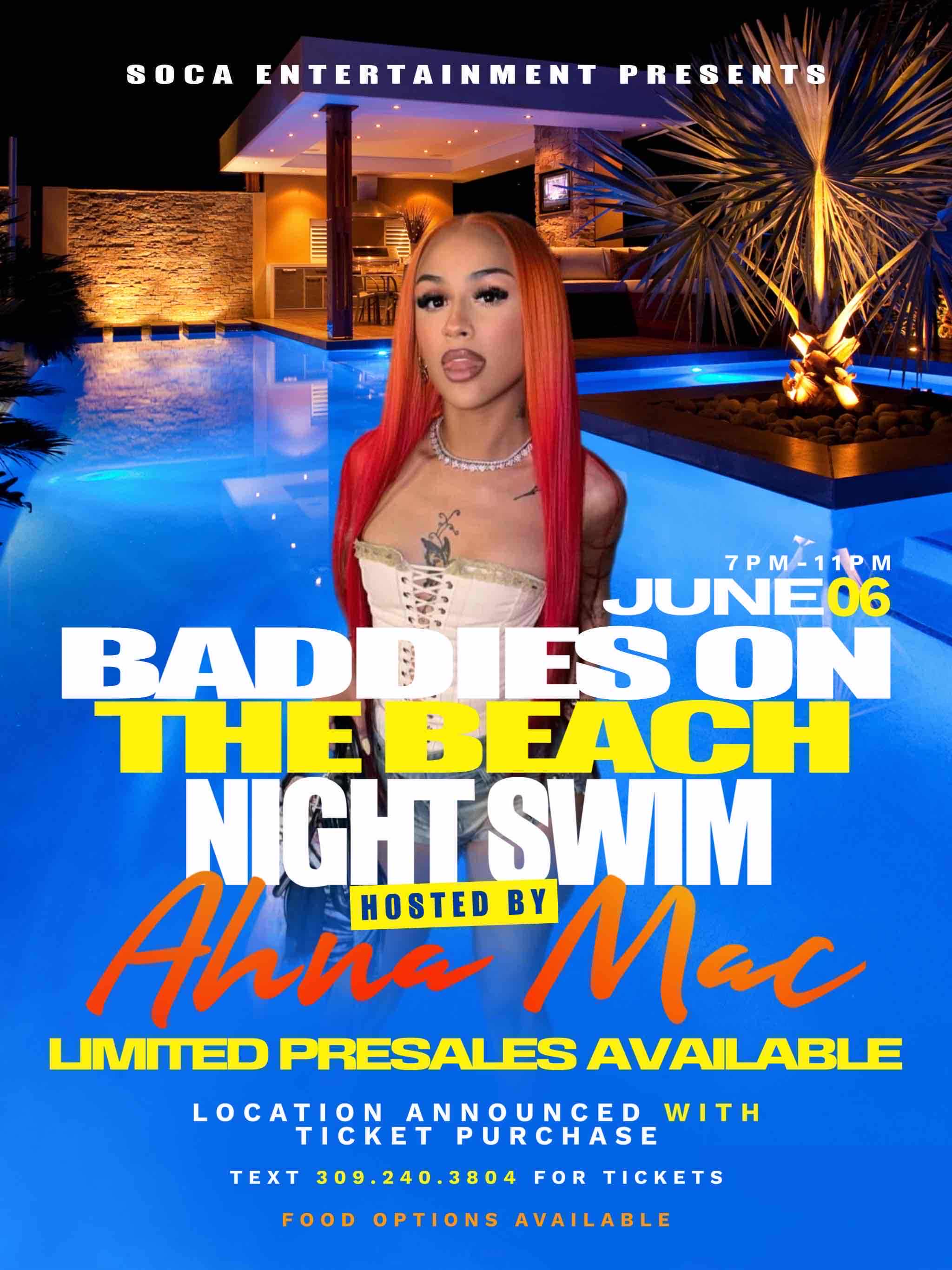 Ahna Mac baddies on the beach night swim | Location will be sent day of