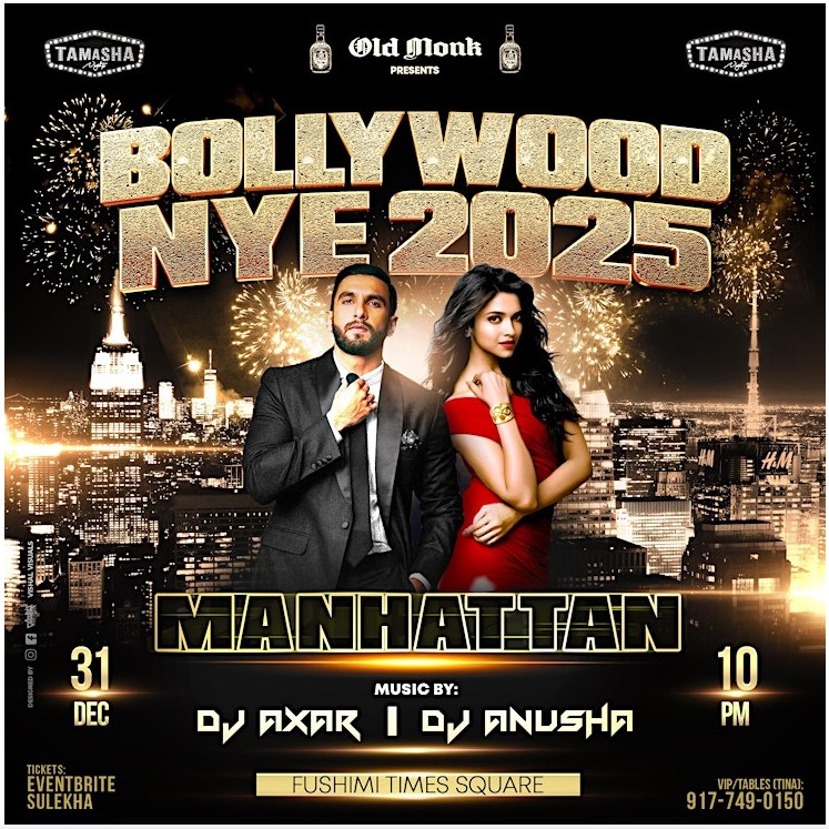 NEW YORK BOLLYWOOD NYE 2025 @FUSHIMI MANHATTAN | Fushimi Times Square